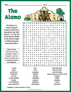THE ALAMO Word Search Puzzle Worksheet Activity | Made By Teachers