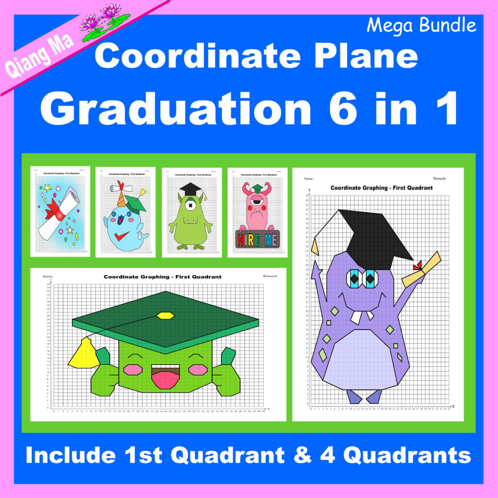 Graduation Coordinate Plane Graphing Picture: Graduation Mega Bundle 6 ...