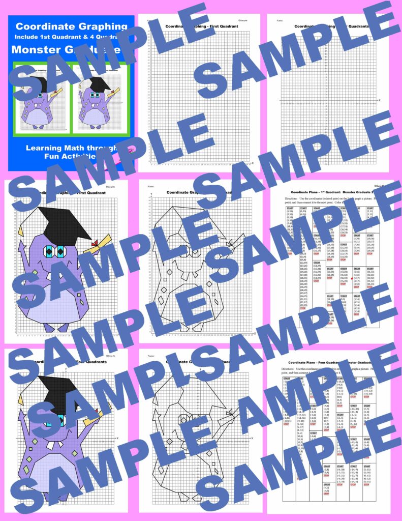 Graduation Coordinate Plane Graphing Picture: Graduation Mega Bundle 6 ...