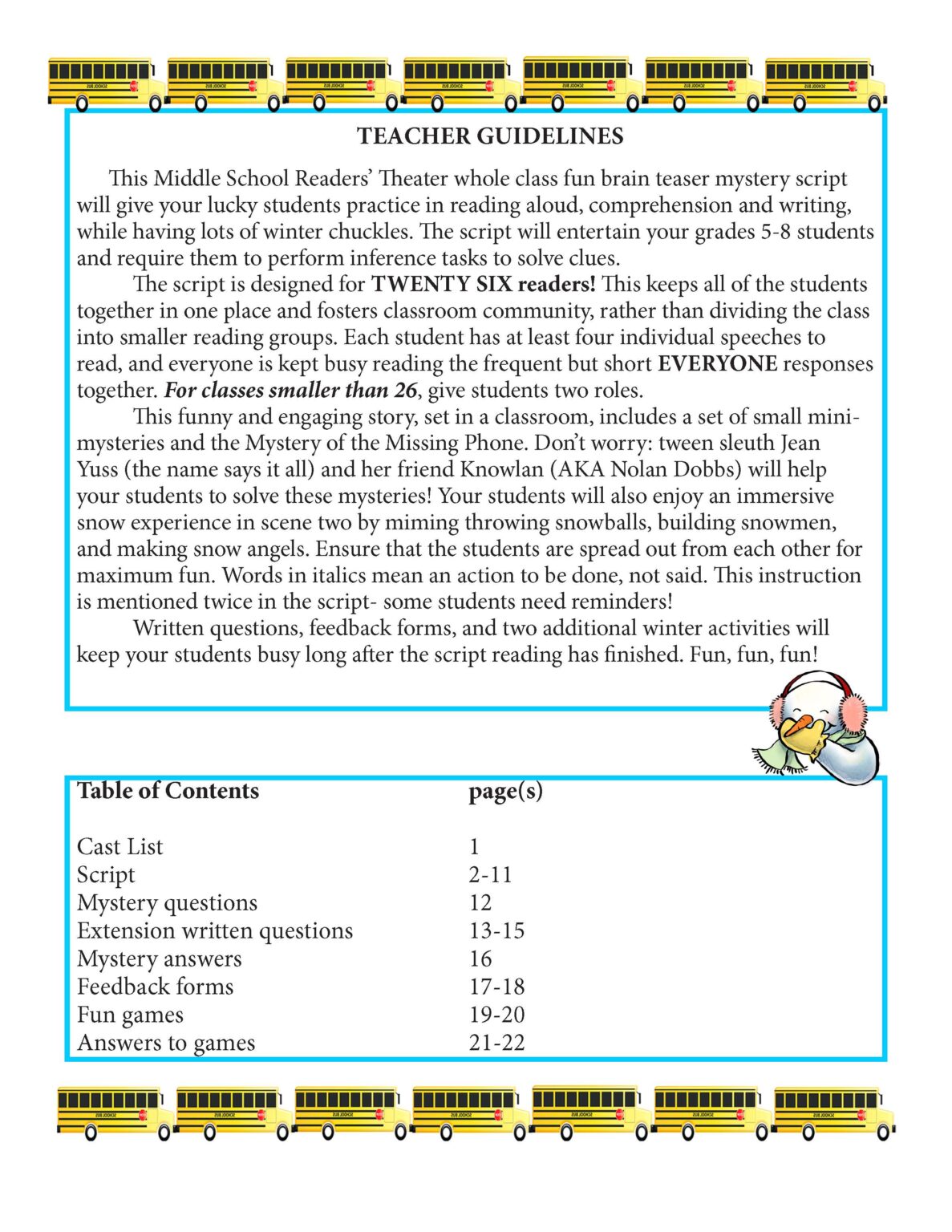 READERS THEATER WINTER MYSTERY SCRIPT for the whole class | Made By ...