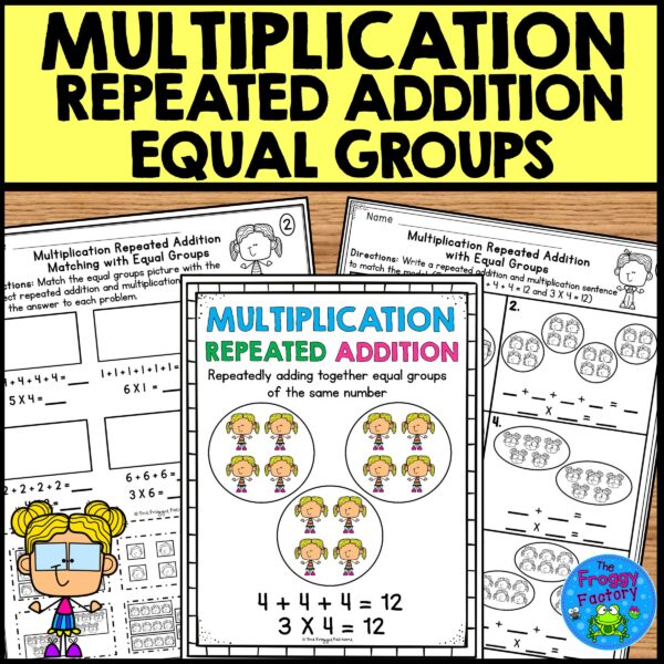Multiplication as Repeated Addition Equal Groups Worksheets | Made By ...