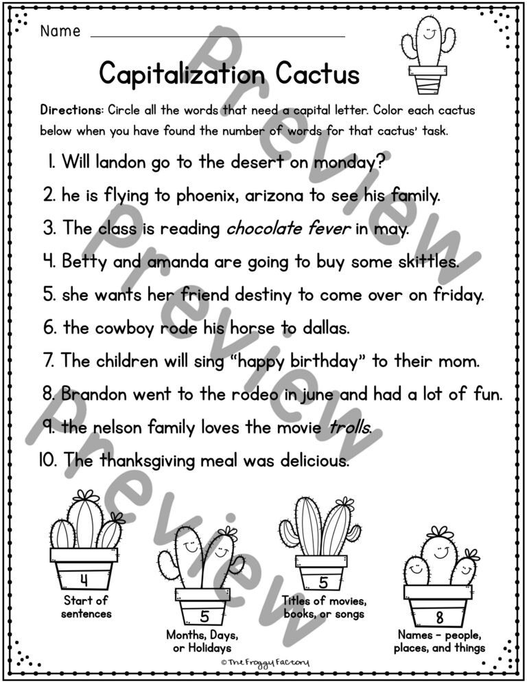 Capitalization Worksheets for Capitalization Practice | Made By Teachers