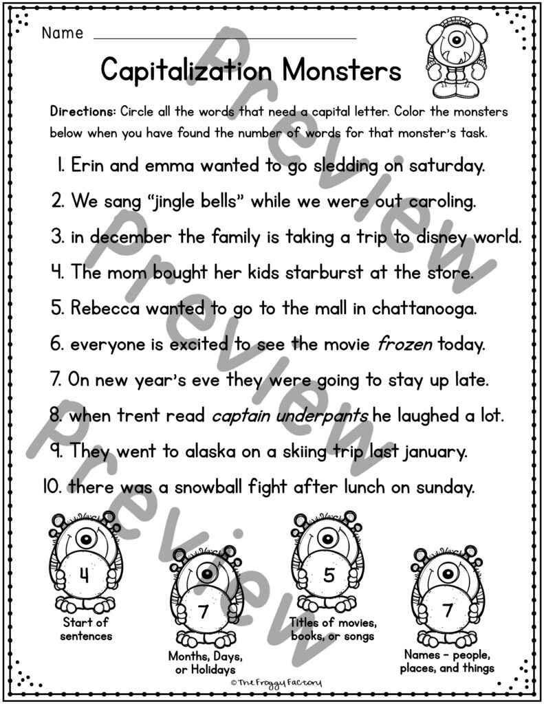 Capitalization Worksheets for Capitalization Practice | Made By Teachers