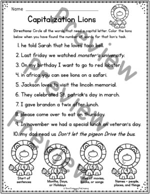 Capitalization Worksheets for Capitalization Practice | Made By Teachers