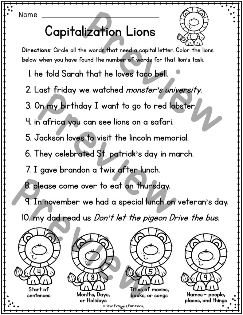 Capitalization Worksheets for Capitalization Practice | Made By Teachers
