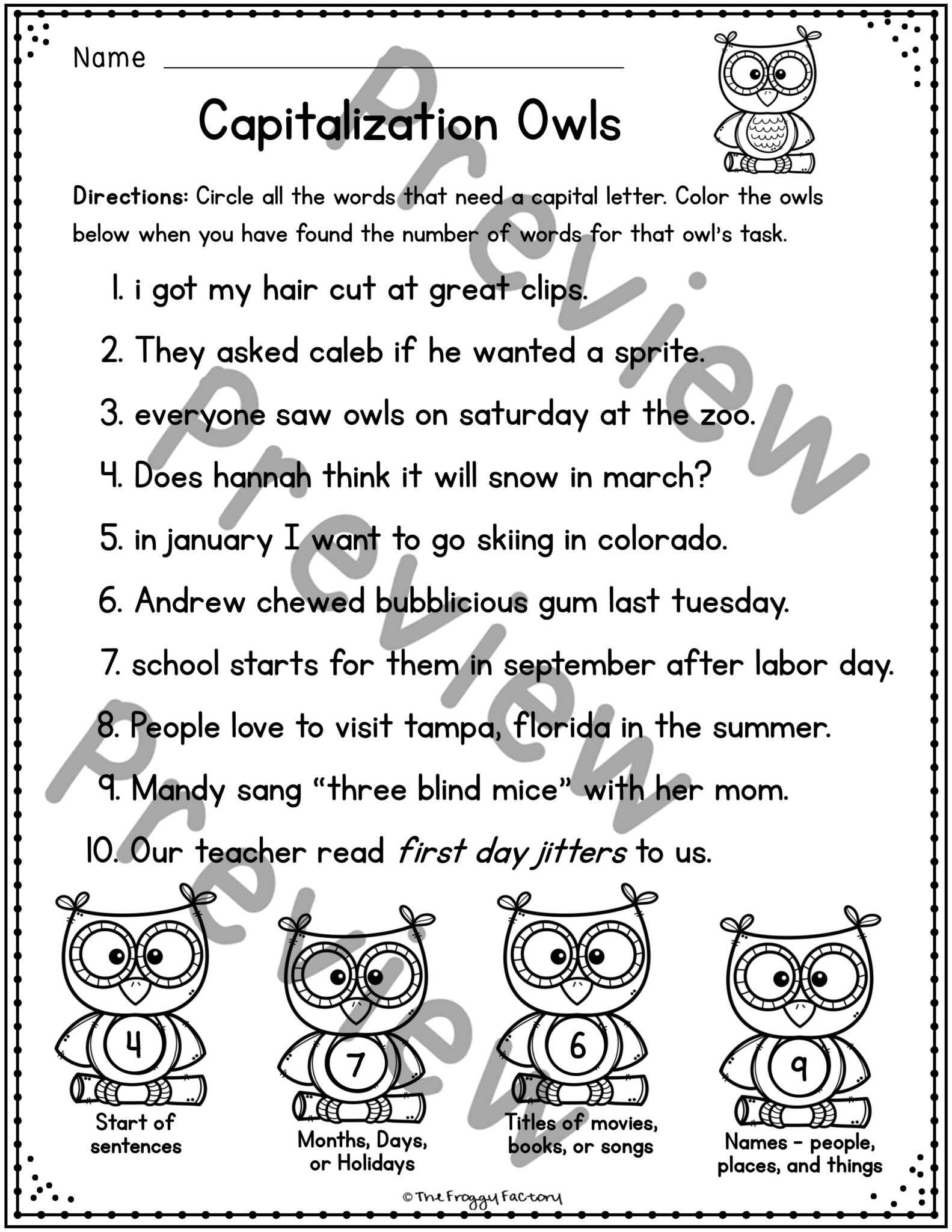 Capitalization Worksheets for Capitalization Practice | Made By Teachers