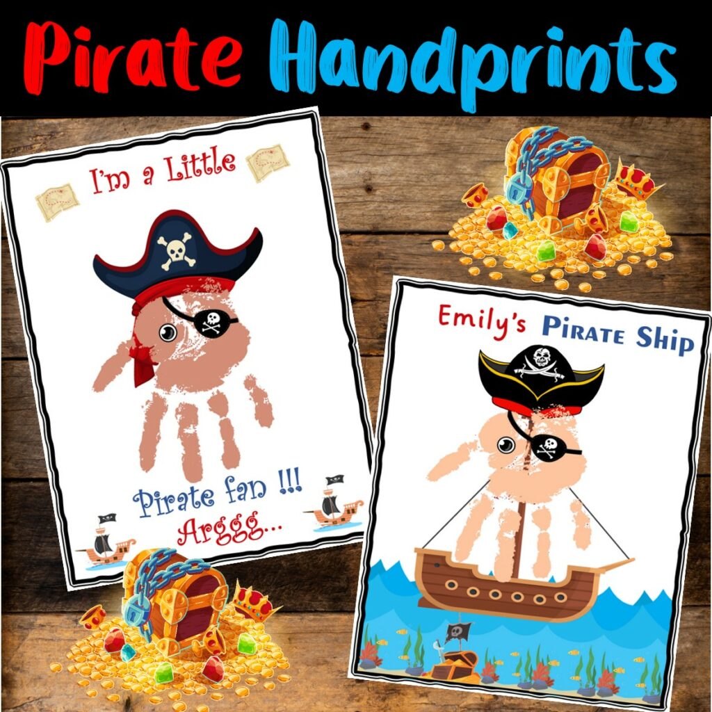 Pirate Handprint Craft, Pirate Ship Activities, Pirate Card, Keepsake ...