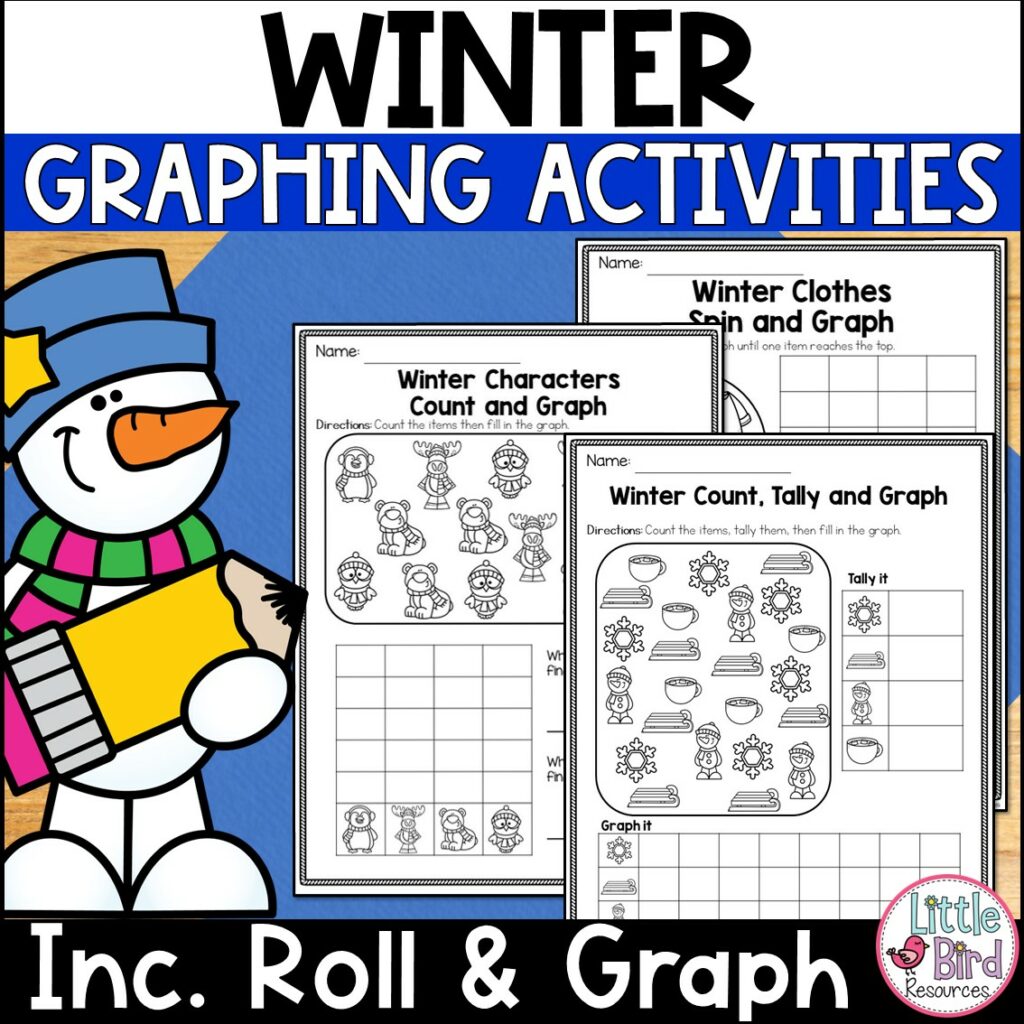 Winter Bar Graphs Worksheets and Activities | January Math inc Roll and ...