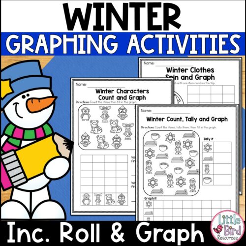 Winter Bar Graphs Worksheets and Activities | January Math inc Roll and ...
