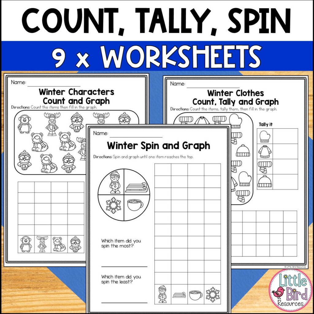 Winter Bar Graphs Worksheets and Activities | January Math inc Roll and ...