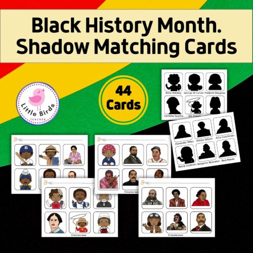 Black History Month Shadow Matching Cards | Civil Right Activists ...