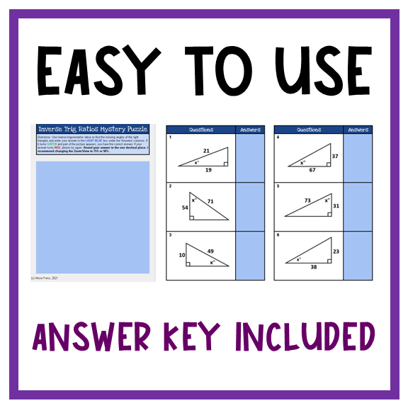 Right Triangle Trigonometry Activity Finding Angle Measures Digital ...