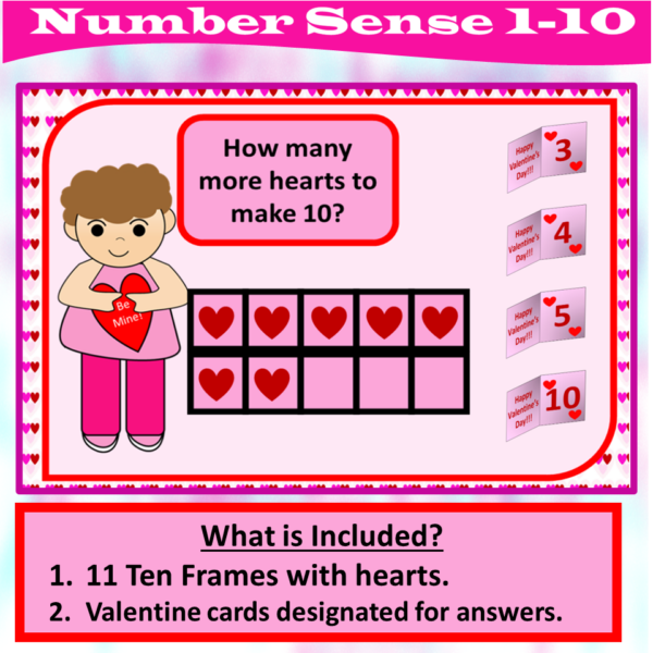 Valentine’s Day Ten Frame Counting Hearts 0-10 Boom Cards | Made By ...
