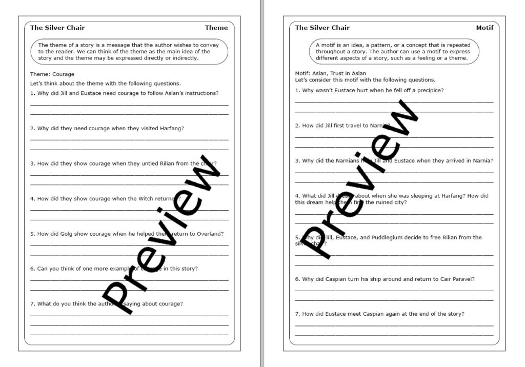 C. S. Lewis "The Silver Chair" worksheets | Made By Teachers
