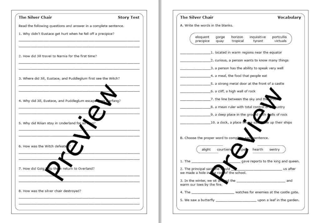 C. S. Lewis "The Silver Chair" worksheets | Made By Teachers