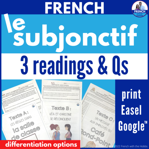 French Subjunctive Reading Comprehension Passages & Questions ...