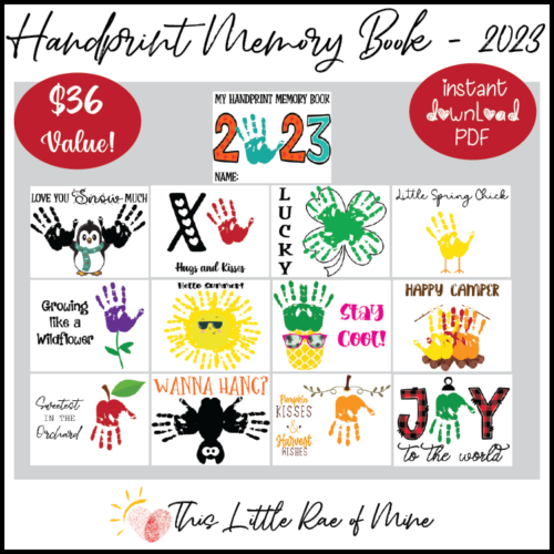 Handprint Memory Book 2023 - handprint Art - Printable - keepsake ...
