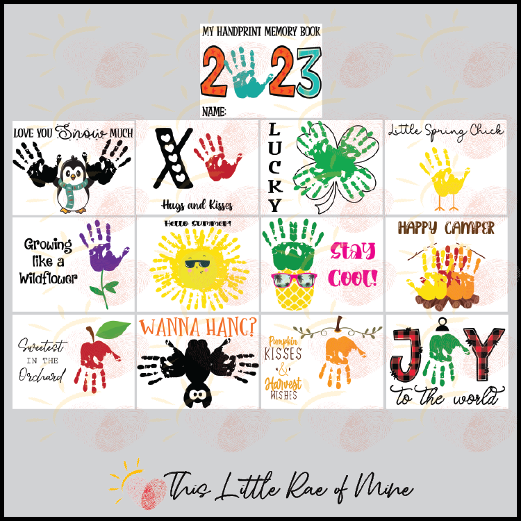 Handprint Memory Book 2023 - handprint Art - Printable - keepsake ...