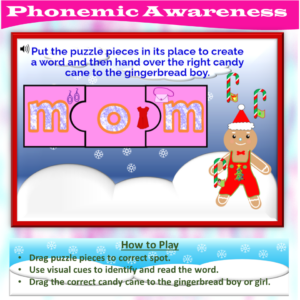 Christmas CVC Short Vowel O Jigsaw Puzzle Boom Cards | Made By Teachers