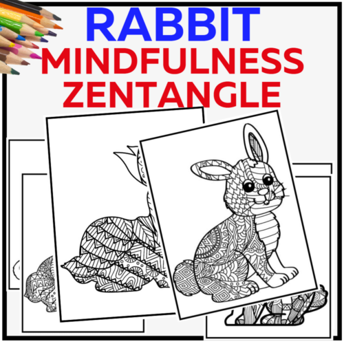 Rabbit Zentangle Coloring Book For Kids,Bunnies Mindfulness for Stress ...