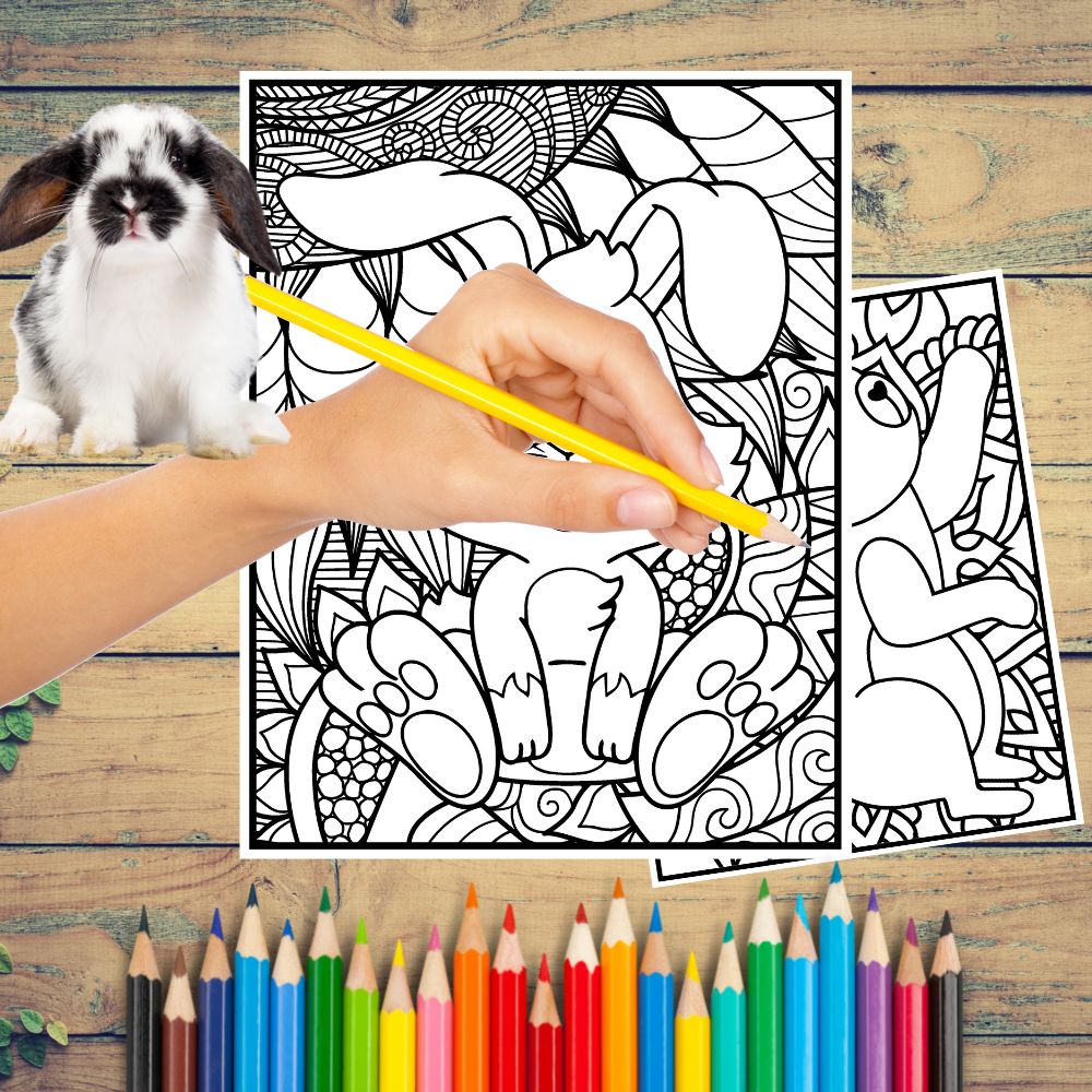 Rabbit Zentangle Coloring Book For Kids,Chinese New Year 2023 ...