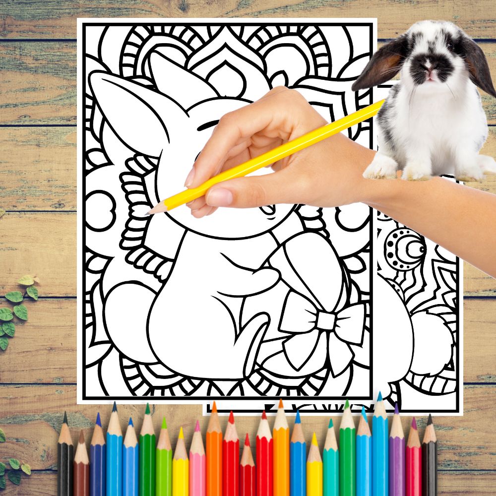 Rabbit Zentangle Coloring Book For Kids,Chinese New Year 2023 ...