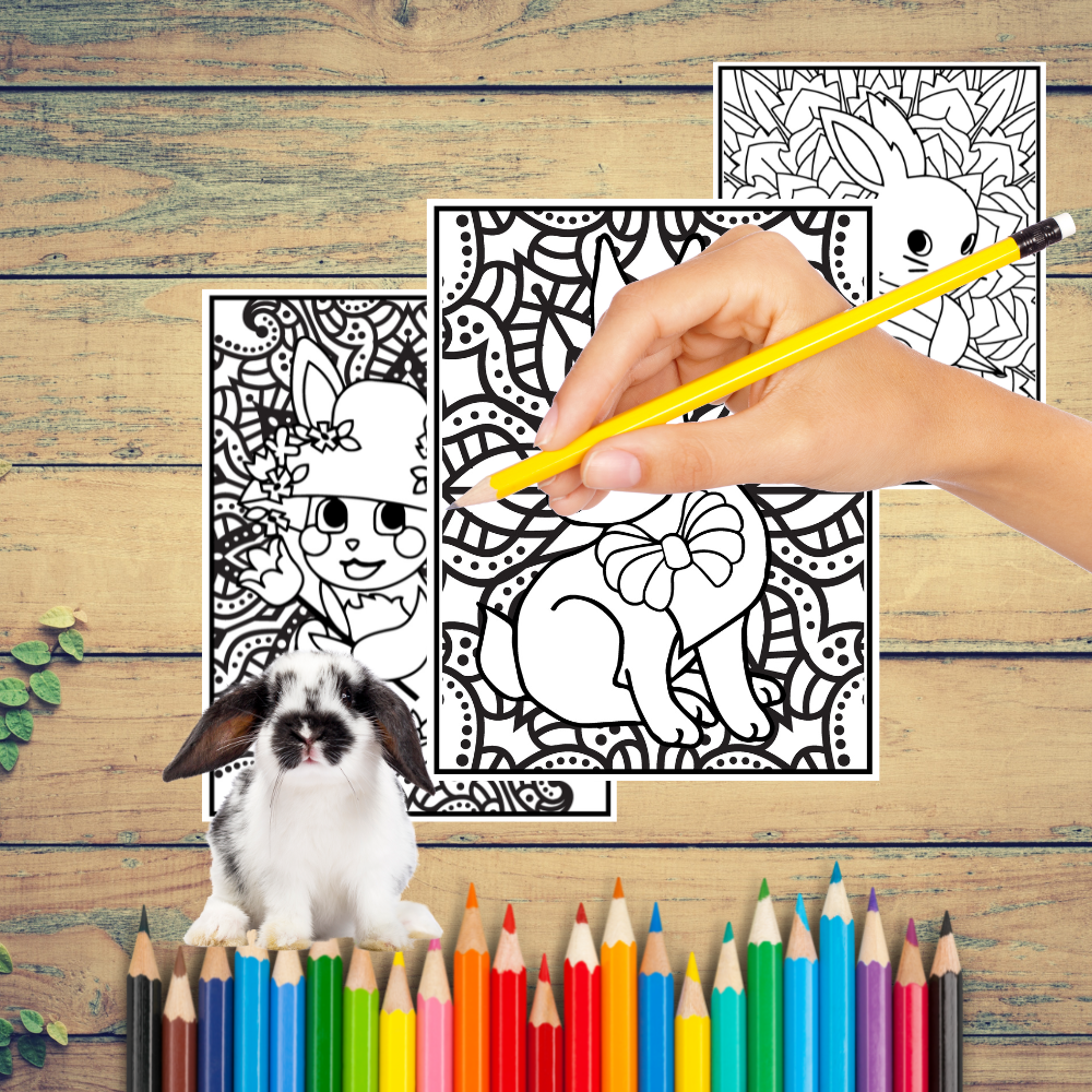 Rabbit Zentangle Coloring Book For Kids,Chinese New Year 2023 ...