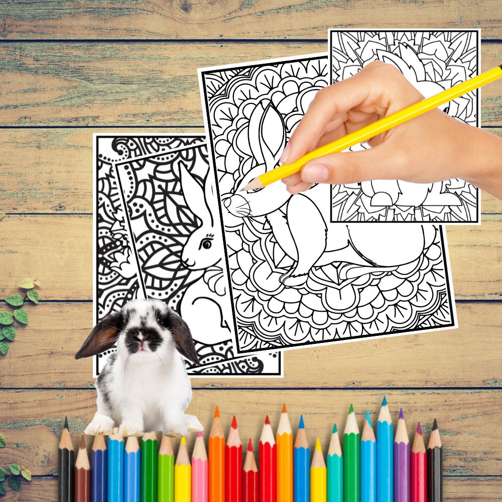 Rabbit Zentangle Coloring Book For Kids,Chinese New Year 2023 ...