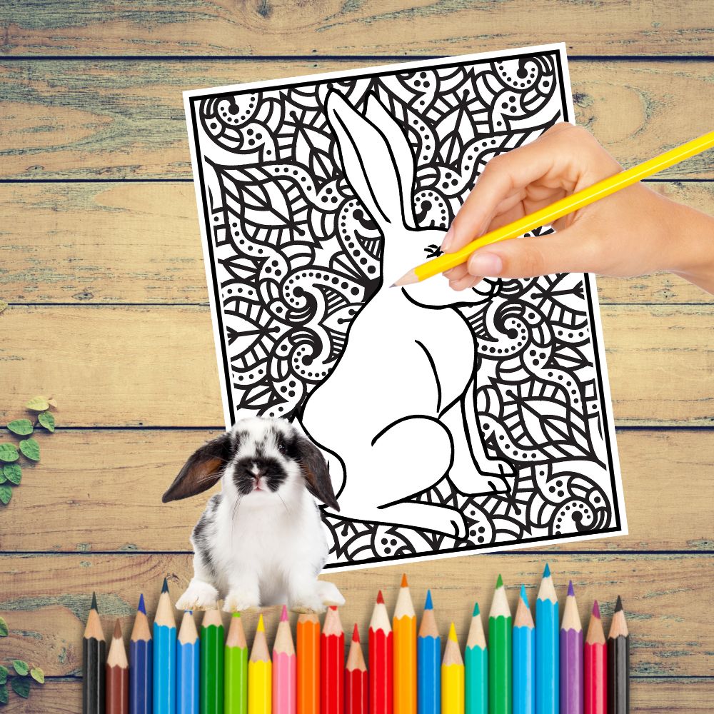 Rabbit Zentangle Coloring Book For Kids,Chinese New Year 2023 ...