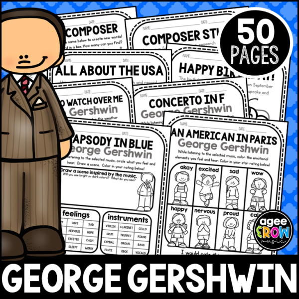 George Gershwin Classical Music | Social-Emotional Listening Activities ...