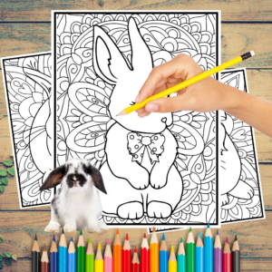 Rabbit Zentangle Coloring Book For Kids,Chinese New Year 2023 ...