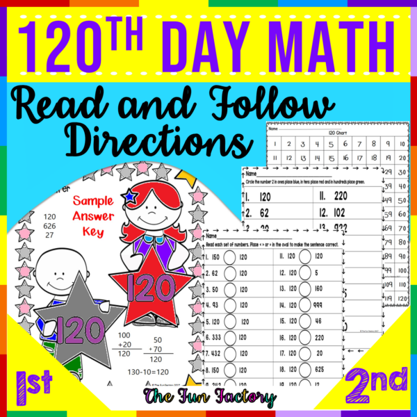 120th Day Read and Color to Follow Directions - Reading and Math | Made ...