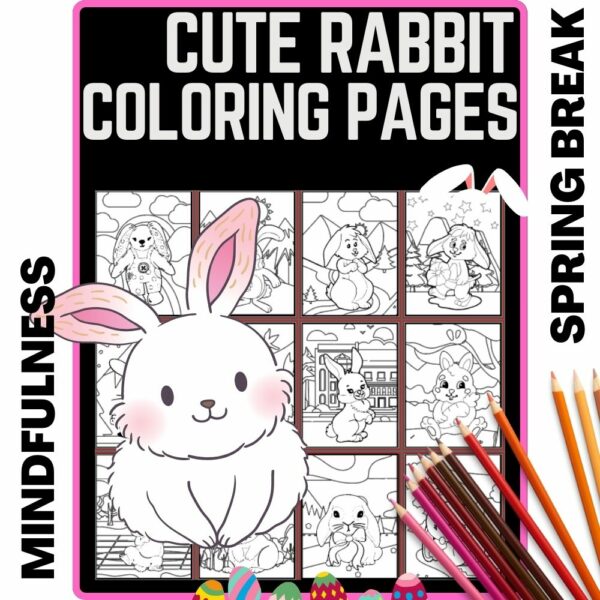 Bunnies Coloring Book For Kids,Mandala Mindfulness for Stress Relief ...