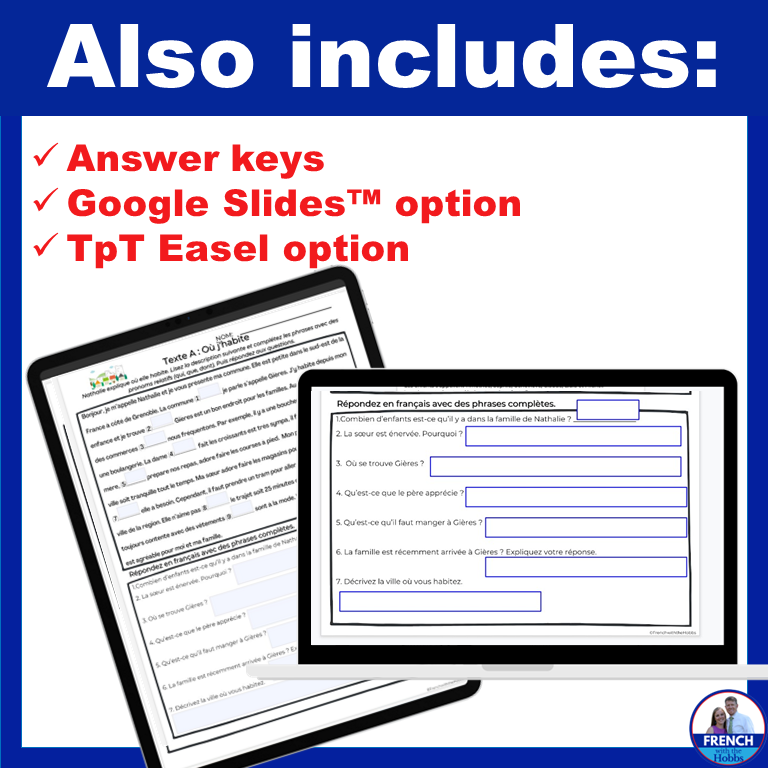 French Relative Pronouns Reading Comprehension & Questions les pronoms ...