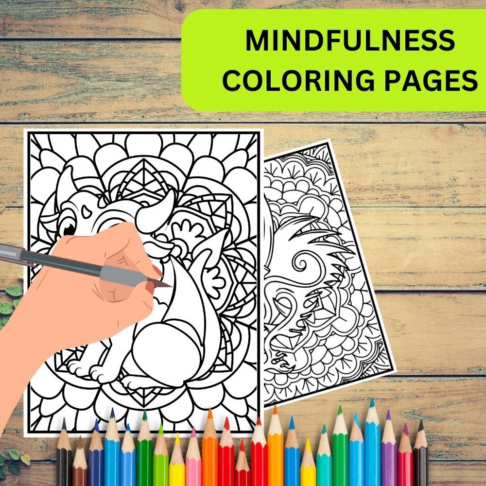 Chinese Dragon Lunar New Year Coloring Activity ,Mindfulness Stress ...