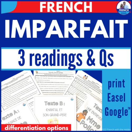 Imparfait et l'enfance French Imperfect Reading Comprehension Print ...
