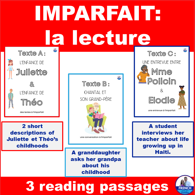 Imparfait et l'enfance French Imperfect Reading Comprehension Print ...