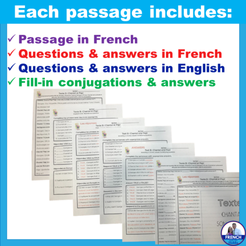 Imparfait et l'enfance French Imperfect Reading Comprehension Print ...