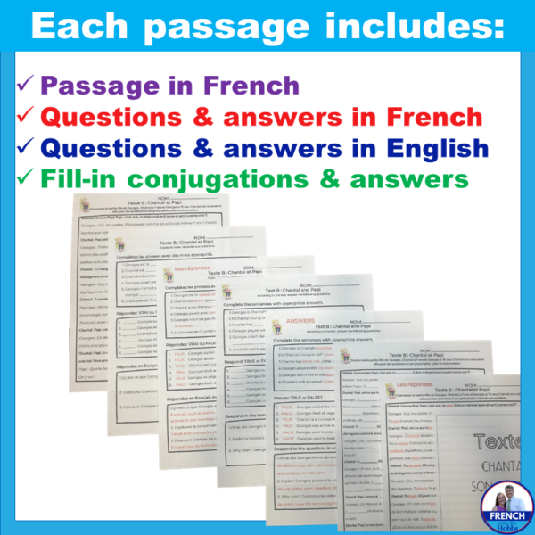 Imparfait et l'enfance French Imperfect Reading Comprehension Print ...