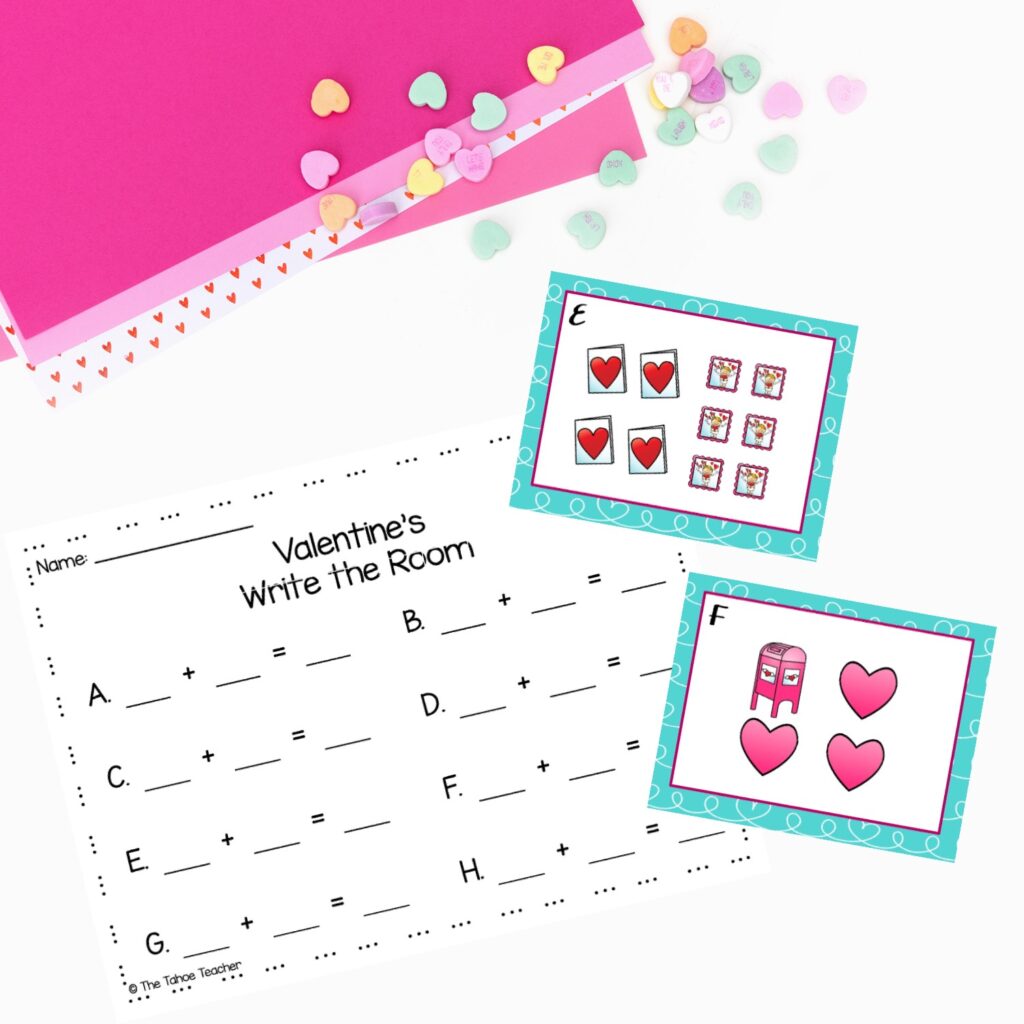 Valentines Addition Write the Room | Made By Teachers