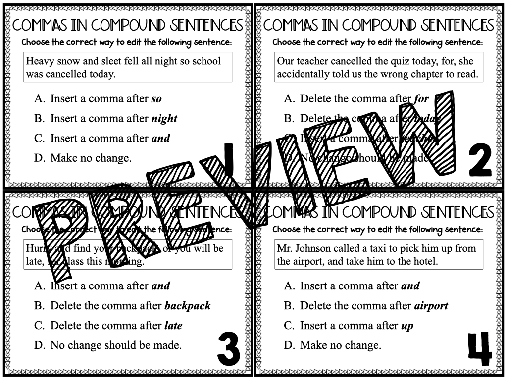 Commas in Compound Sentences: Skill-Specific Revising and Editing Task ...
