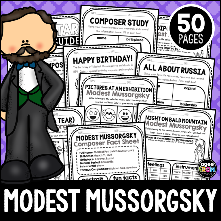 Modest Mussorgsky Classical Music SEL Listening Activities Packet for ...