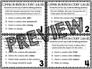 Commas in Introductory Clauses: Skill-Specific Revising and Editing ...