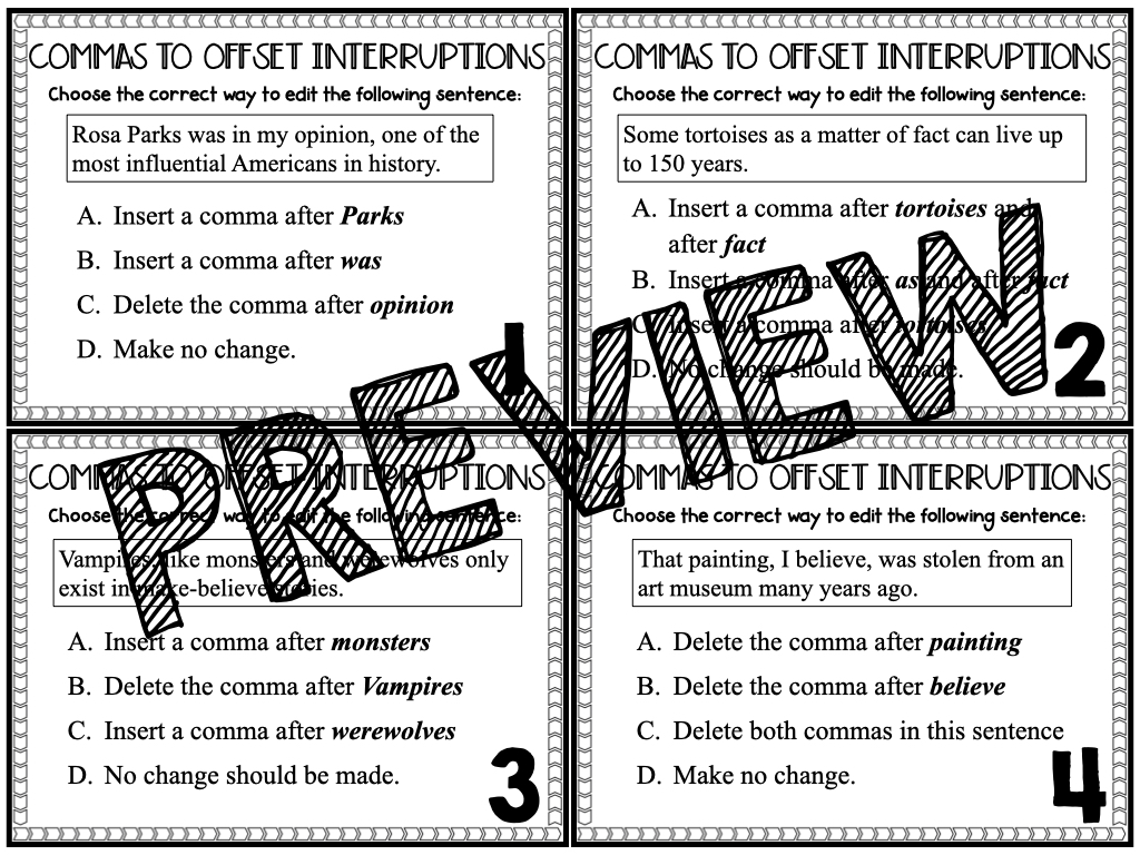 Commas to Offset Interruptions: Skill-Specific Revising and Editing ...
