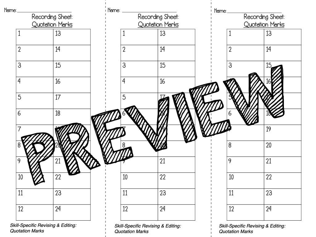 Quotation Marks: Skill-Specific Revising and Editing Task Cards | Made ...