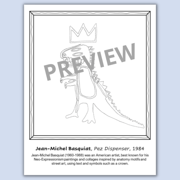 Basquiat Coloring Sheet - Famous Artwork Coloring Page | Made By Teachers