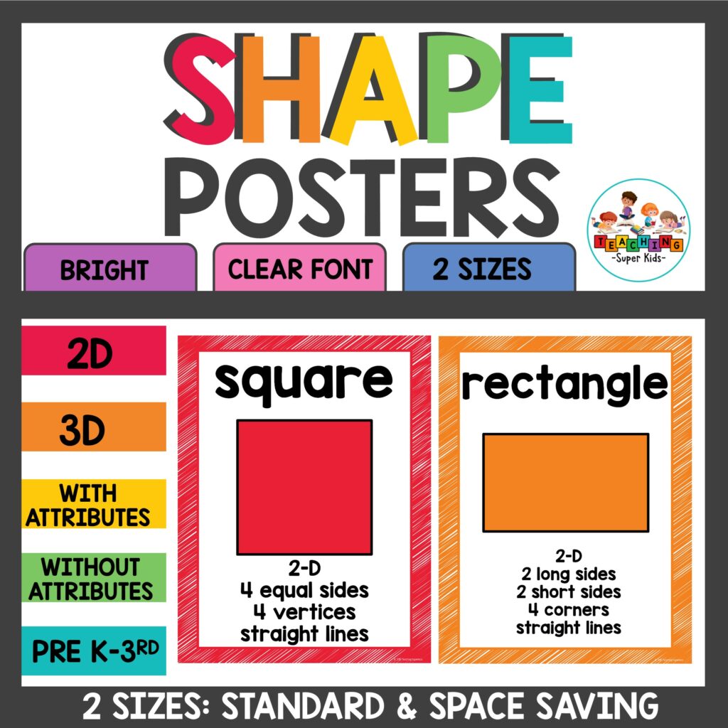 Shape Posters Basic 2D and 3D | Made By Teachers