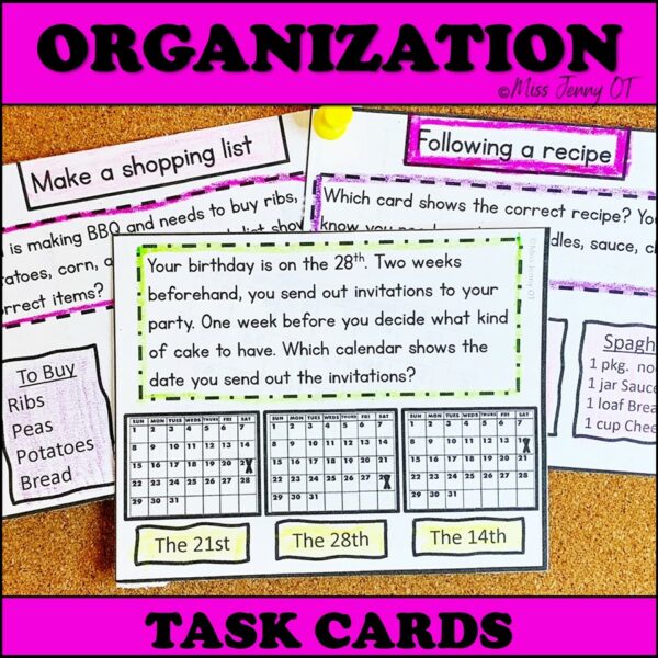 Middle School Task Cards Organization Skills | Made By Teachers