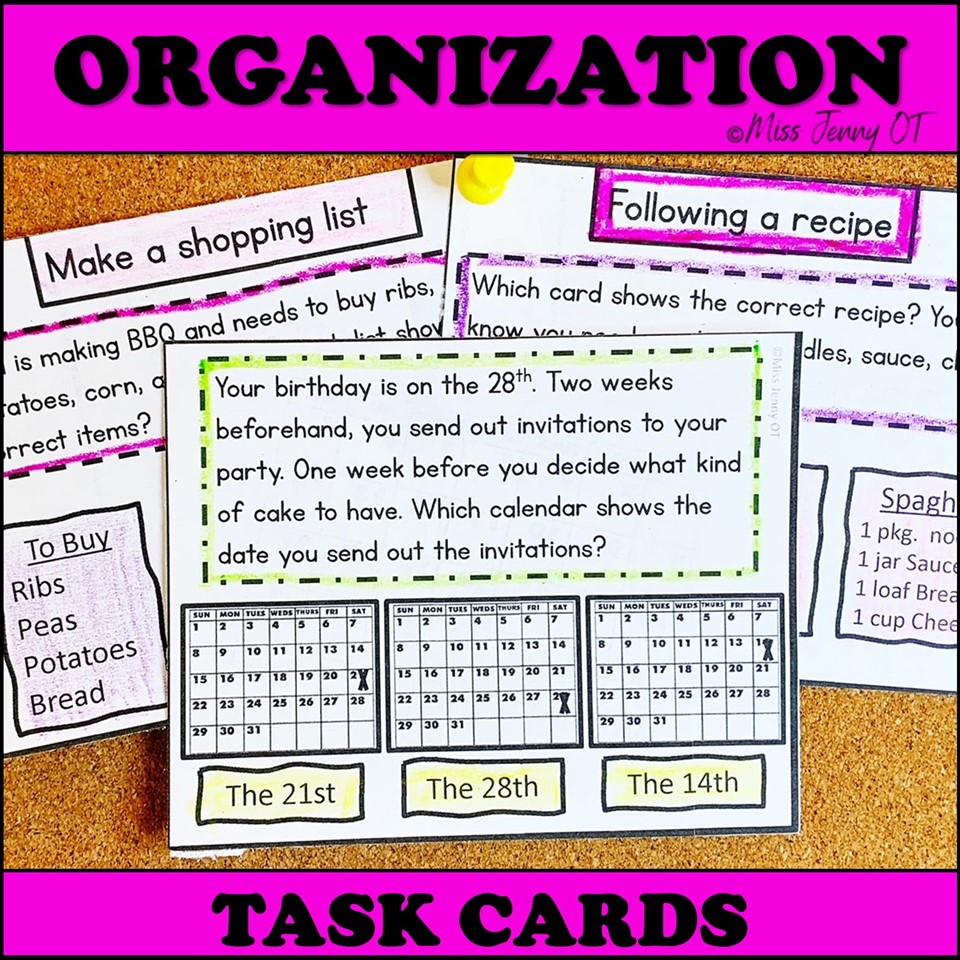Middle School Task Cards Organization Skills | Made By Teachers