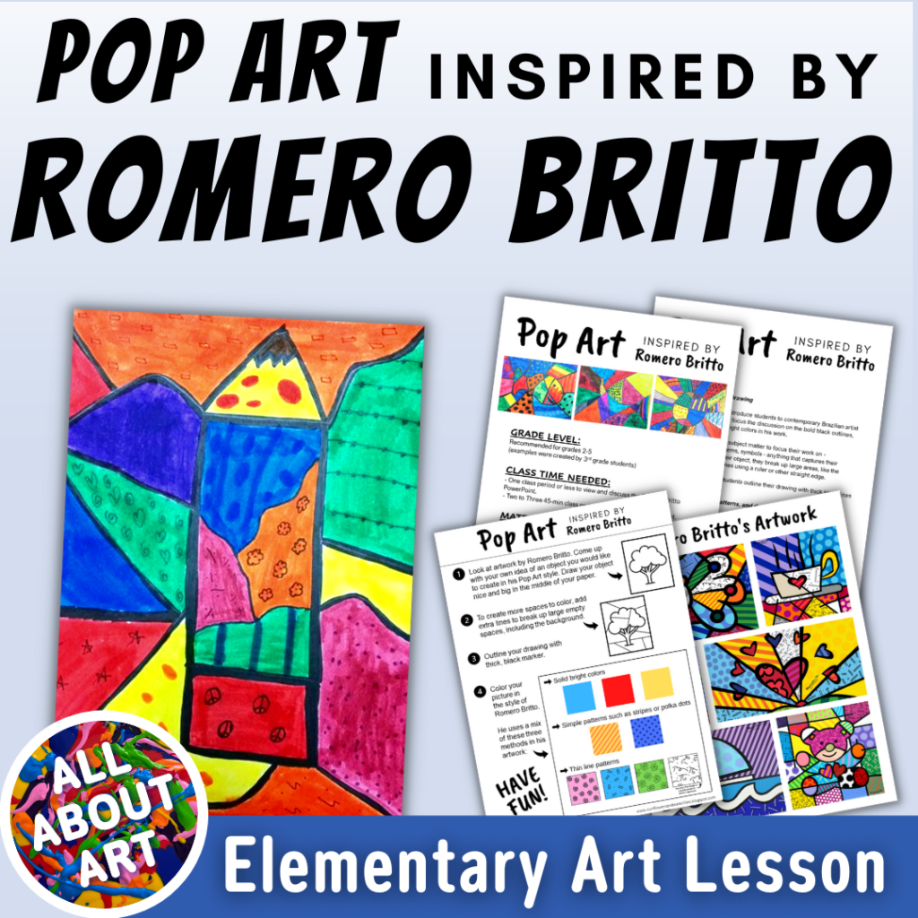 Romero Britto Pop Art Lesson - Artist Inspired Art Project | Made By ...